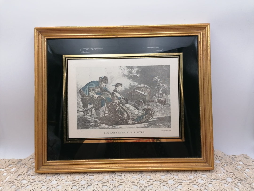 Vintage Big Square Picture Frame\ Brass Picture Frame\ Antique Woman ...