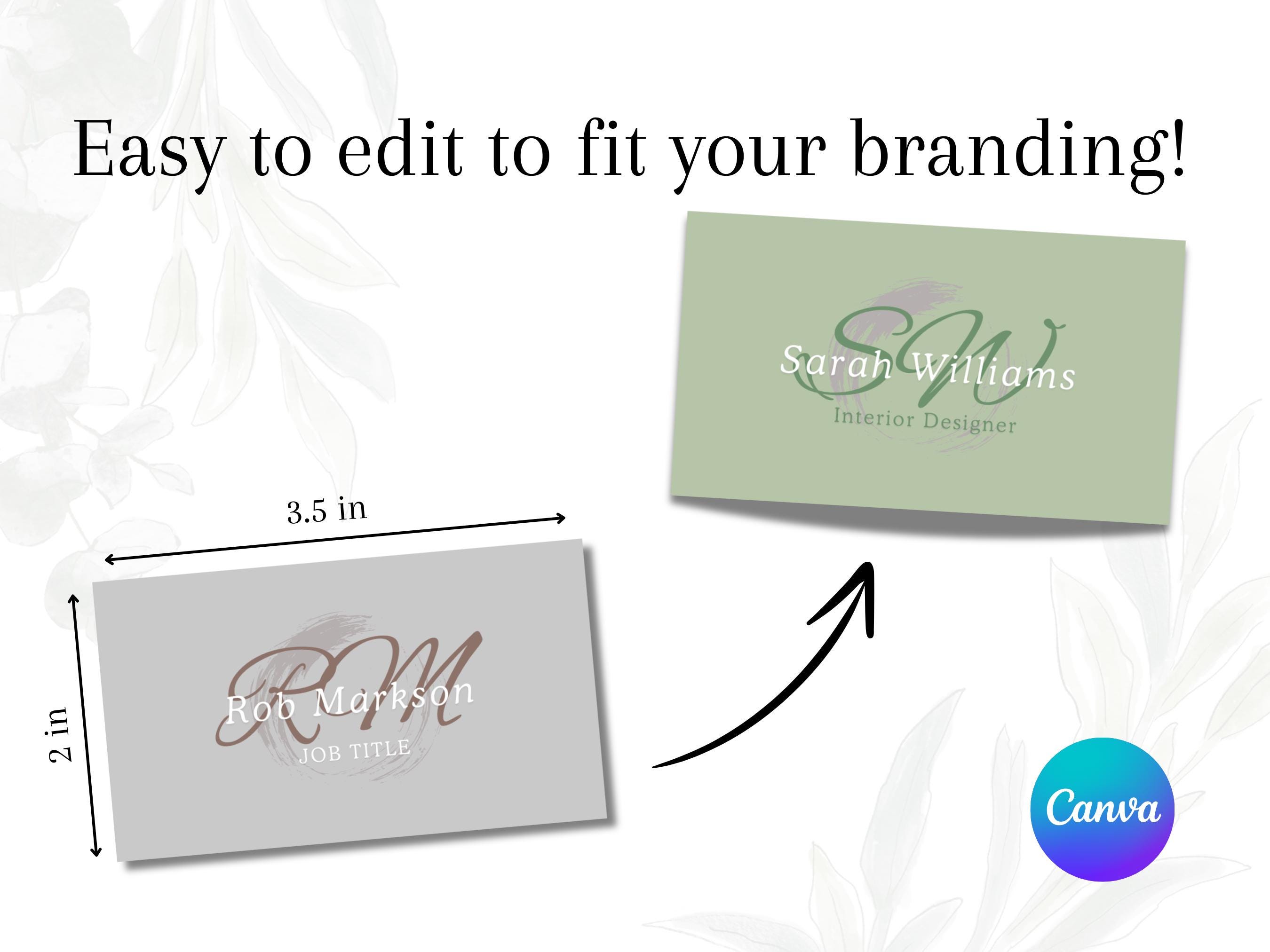 Simple Business Card Canva Template, Includes QR Code, INSTANT DOWNLOAD ...