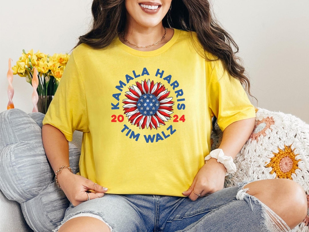 Kamala Harris 2024 Tim Walz Election Shirt, Harris Walz Sunflower Tee ...