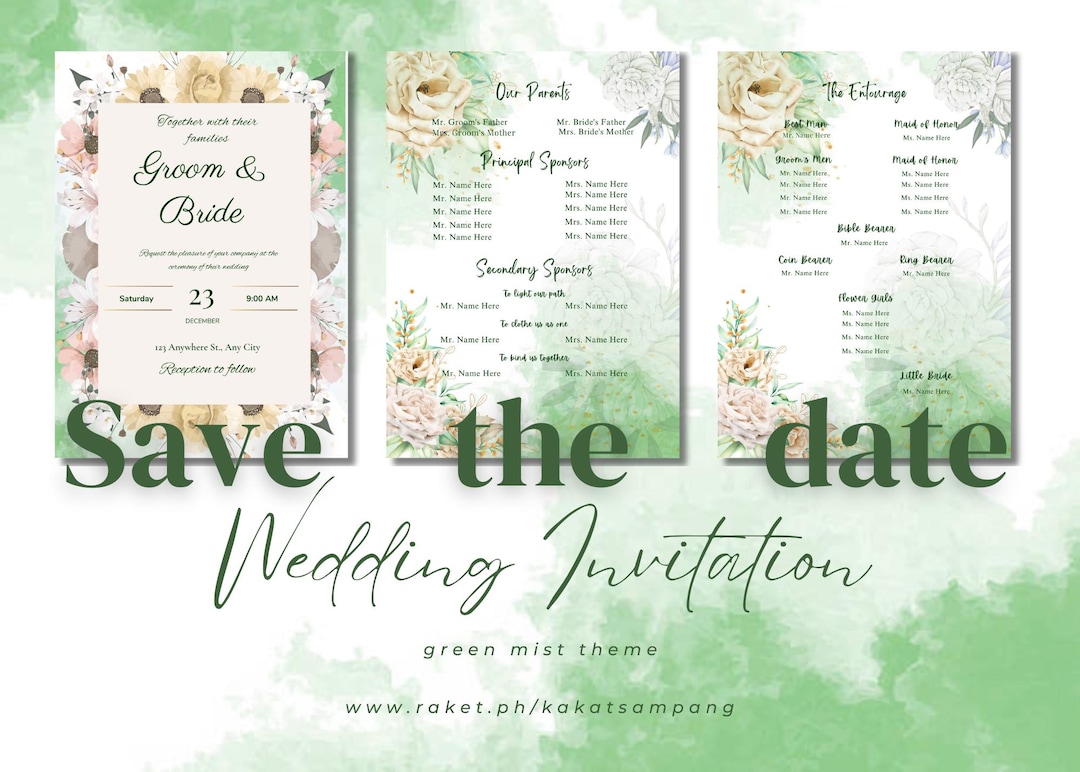 Philippine Wedding Invitation, Editable Template, Editable Invitation ...