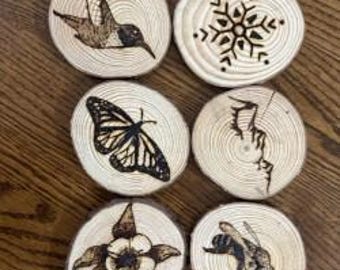Custom Wood Burned Coasters - Etsy