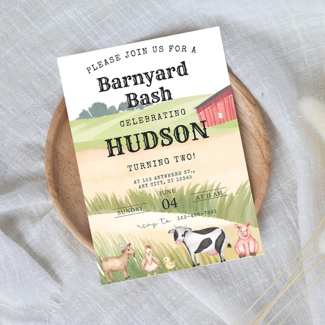 Barnyard Bash Birthday Party Invitation, Farm Party Invitation, Farm ...