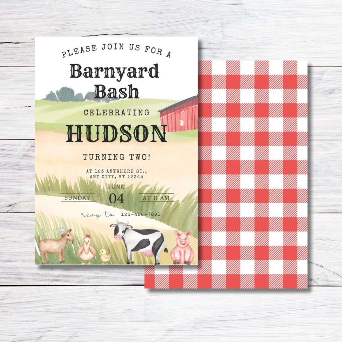 Barnyard Bash Birthday Party Invitation, Farm Party Invitation, Farm ...