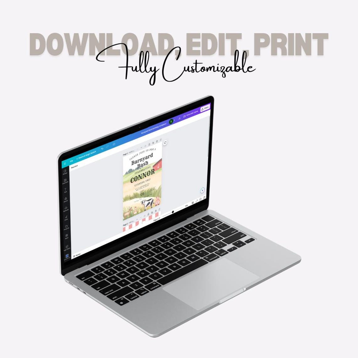 Barnyard Bash Birthday Party Invitation, Farm Party Invitation, Farm ...