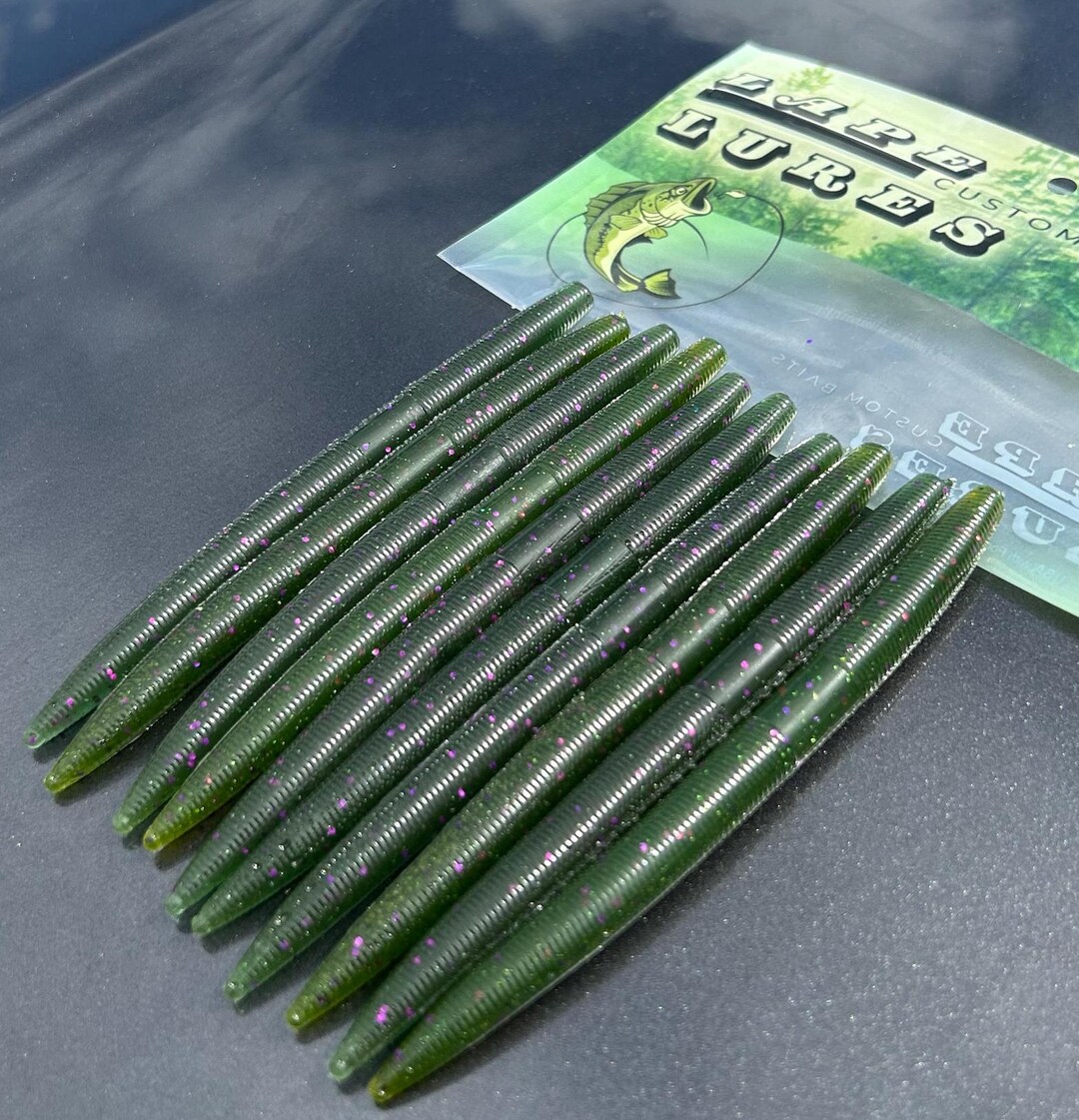 Lape Lures Bass Fishing Senko Style Worms Senko Style Stick Worms Green ...