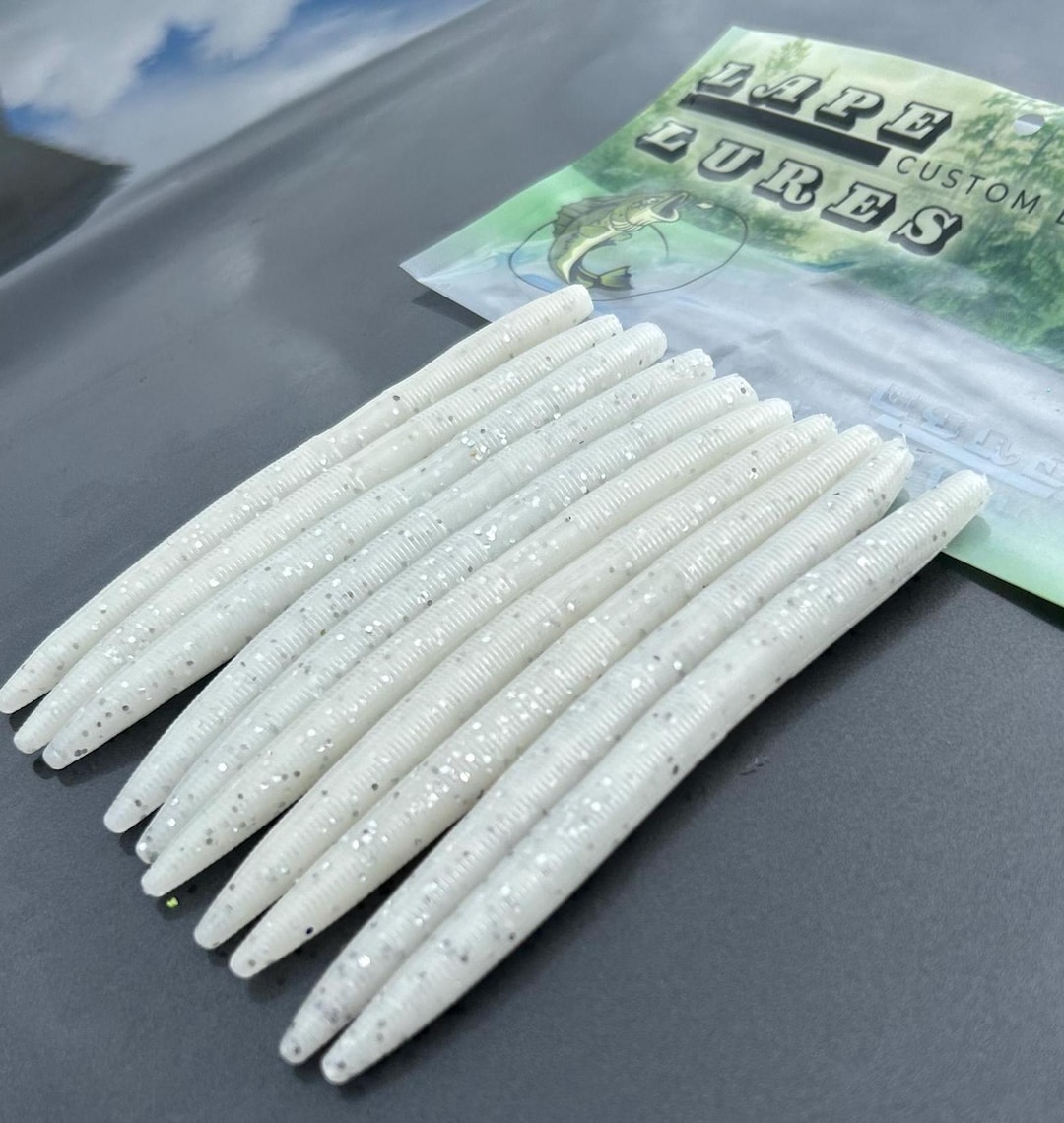 Lape Lures Bass Fishing Senko Style Worms Senko Style Stick Worms White ...