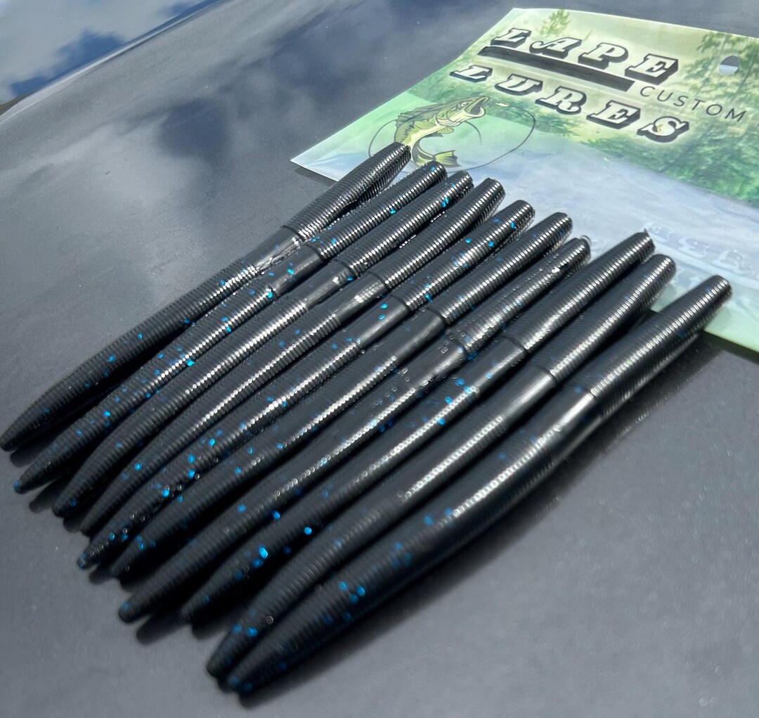 Lape Lures Bass Fishing Senko Style Worms Senko Style Stick Worms Black ...