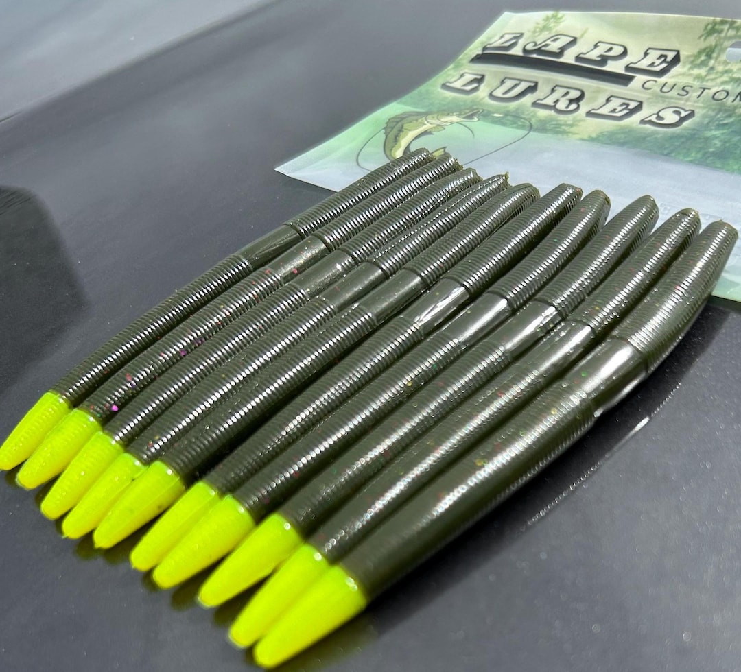 Lape Lures Bass Fishing Senko Style Worms Senko Style Stick Worms Green ...