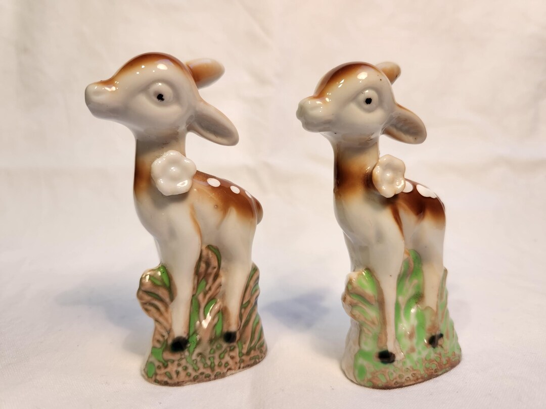 Matching Pair of Kitsch Deer Figurines - Made in Japan - Etsy