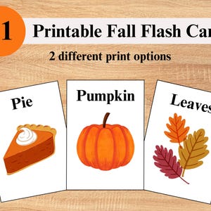 Educational Flashcards Printable Fall Flashcards for Kids Fall Activity ...