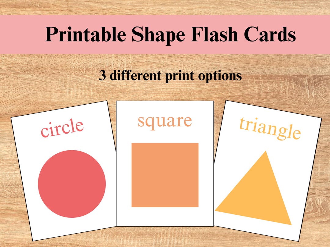 Educational Flashcards Printable Shapes Flashcards for Kids Montessori ...