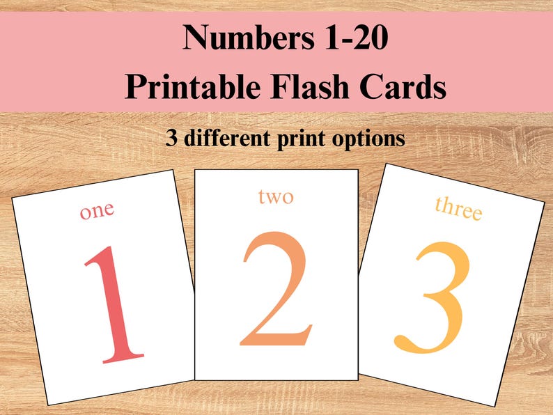 Educational Flashcards Printable Number Flashcards for Kids Counting ...