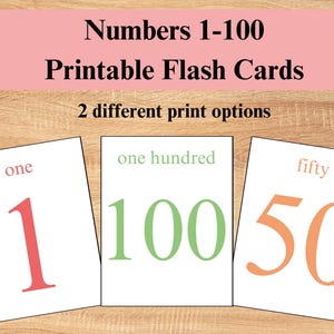 Printable Number Flashcards, Number Flashcards 1-100, Educational ...
