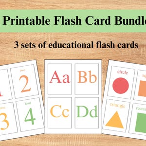 Printable Flashcard Bundle Educational Toddler Flashcards Counting ...