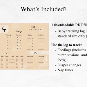 Daily Baby Log Newborn Baby Tracker Printable Nanny Log Baby Care Log ...