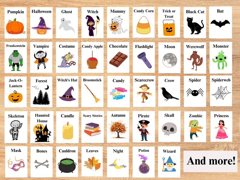Educational Flashcards Printable Halloween Flashcards for Kids ...