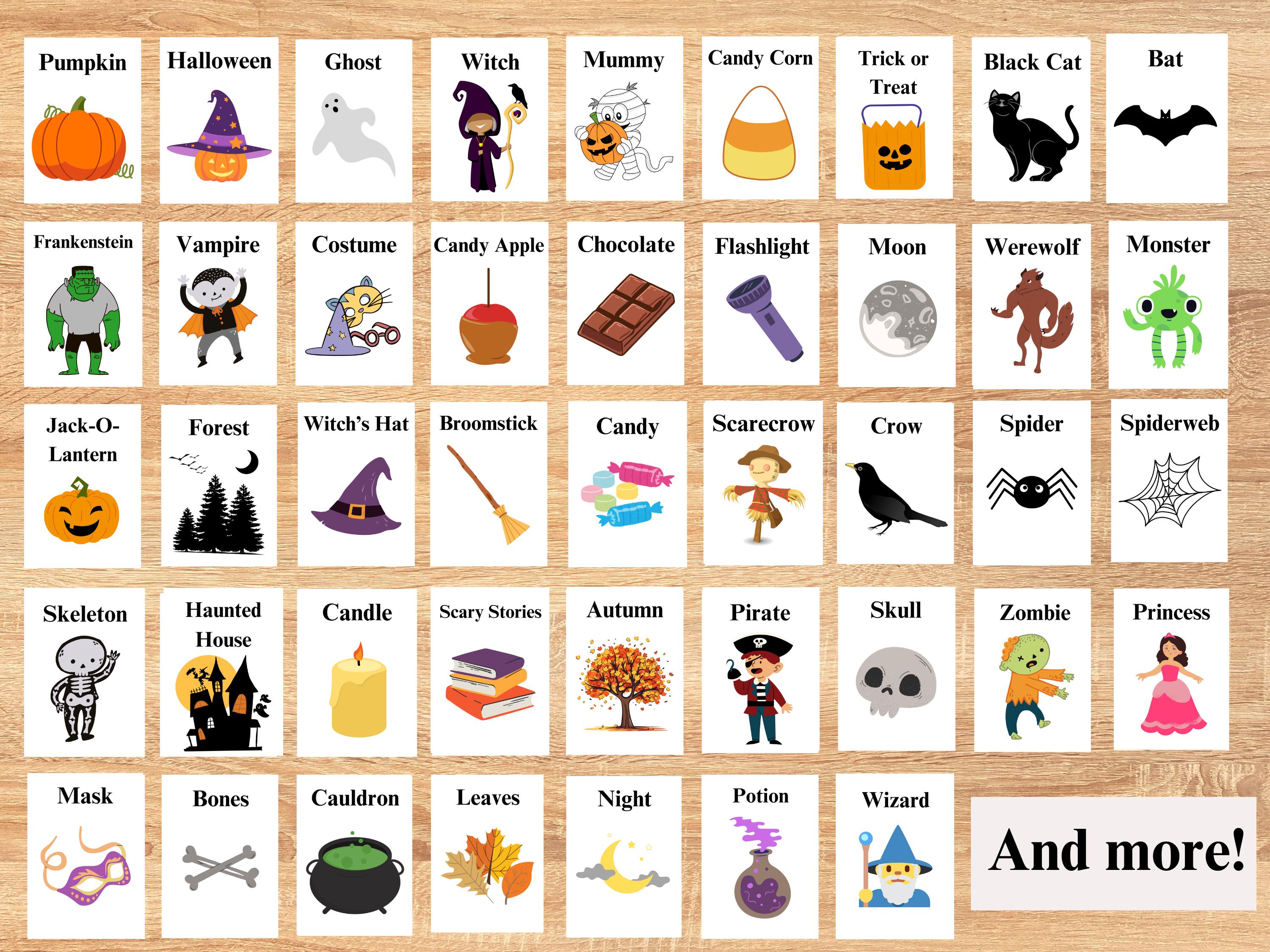 Educational Flashcards Printable Halloween Flashcards for Kids ...