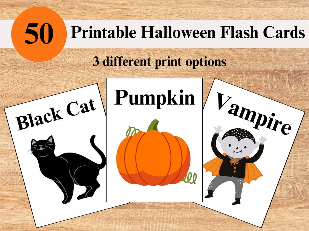 Educational Flashcards Printable Halloween Flashcards for Kids ...