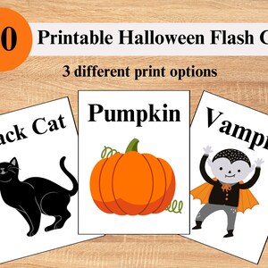 Educational Flashcards Printable Halloween Flashcards for Kids ...