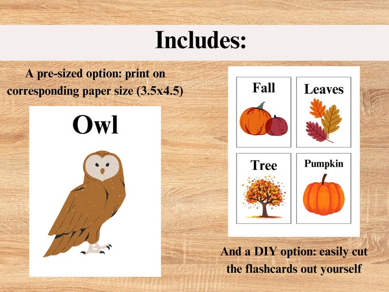 Educational Flashcards Printable Fall Flashcards for Kids Fall Activity ...