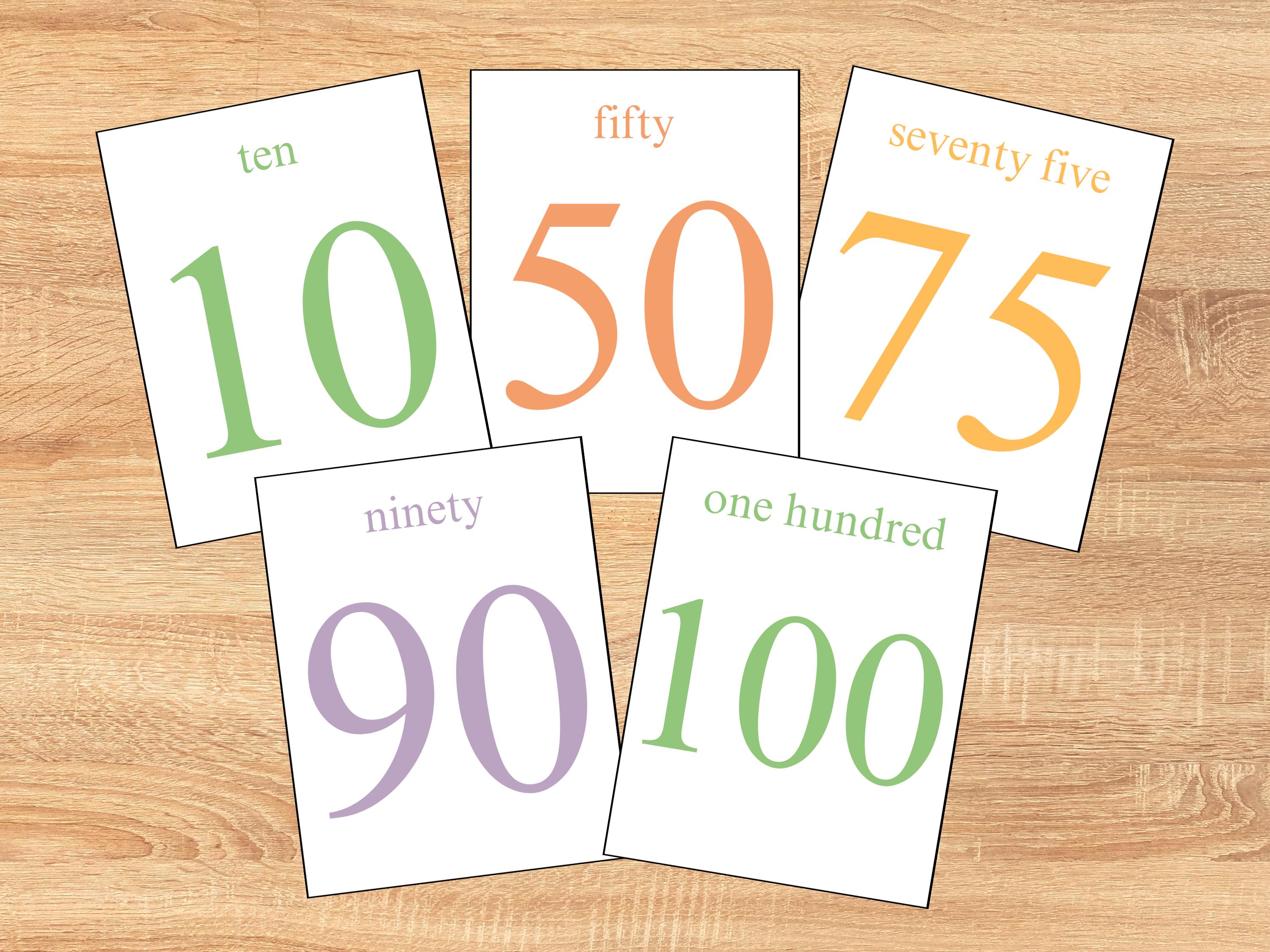 Printable Number Flashcards, Number Flashcards 1-100, Educational ...