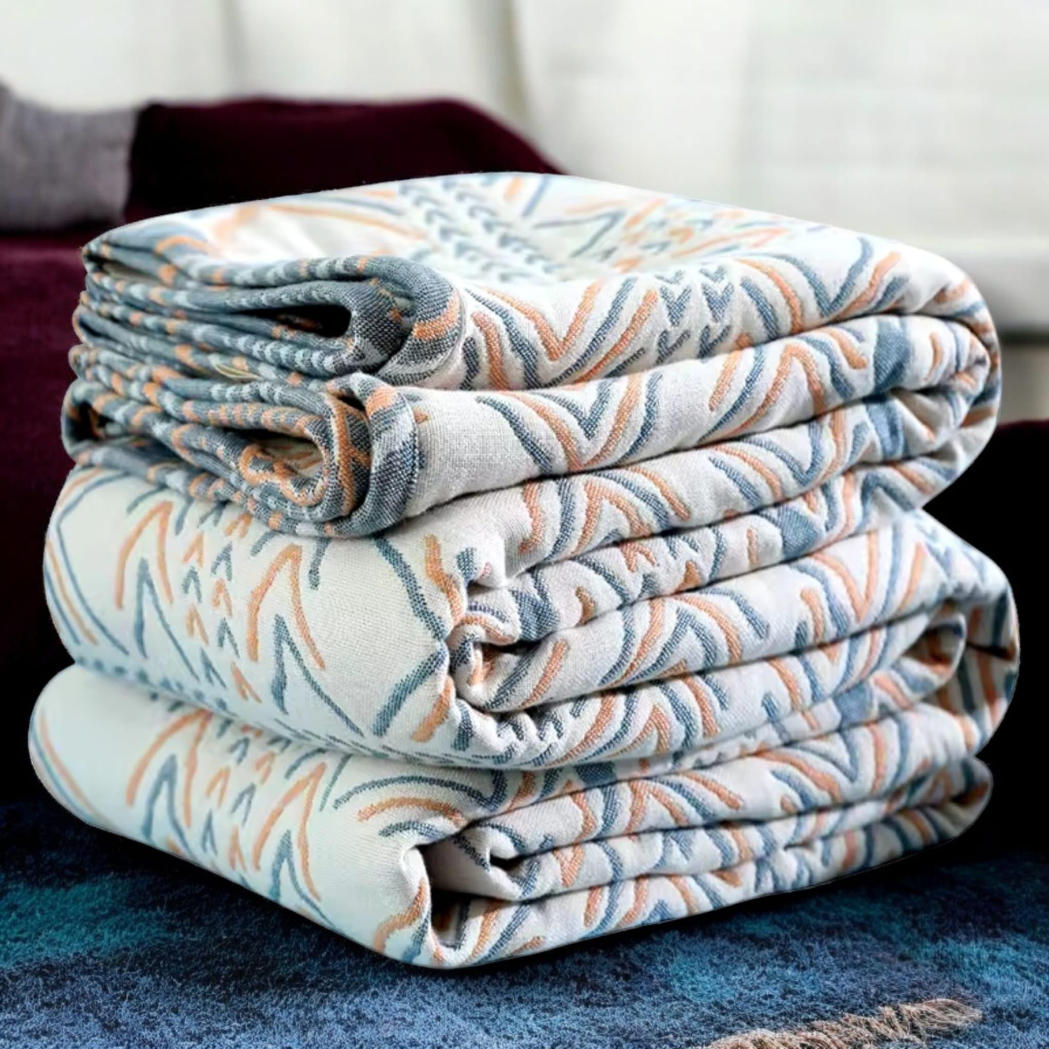 Geometric Boho Throw Blanket, Modern Bohemian Design, Sofa Cuddle Chair ...