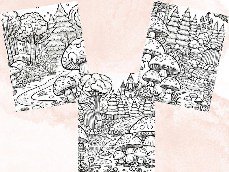 70 Enchanted Forest Coloring Book, Printable Magical Forest Coloring ...