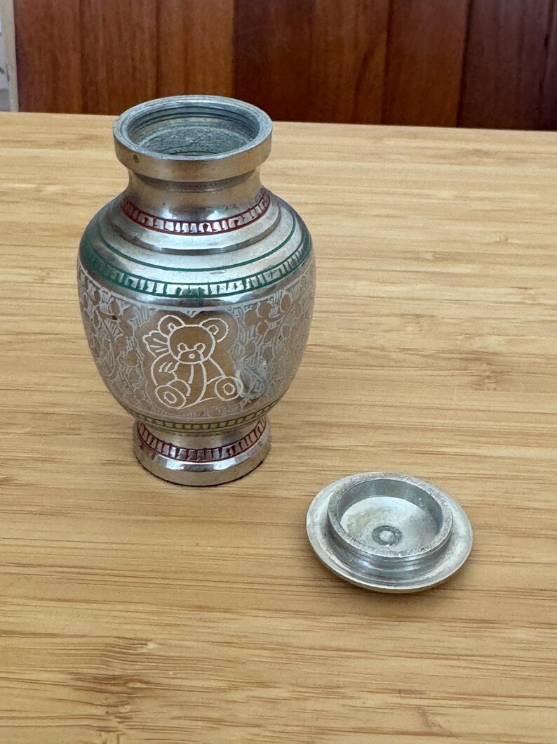 Keepsake Small Brass Teddy Bear Urn for Ashes. - Etsy