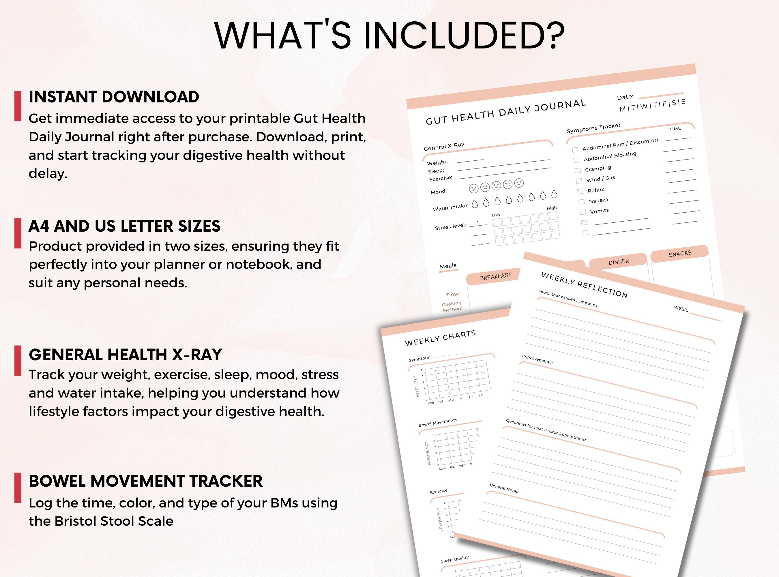 Gut Health Daily Journal: IBS Symptom Tracker, Food Log (PDF) - Etsy