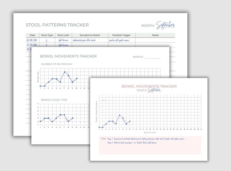 IBS Symptom Tracker: Bowel Movement & Food Sensitivity Log (printable ...