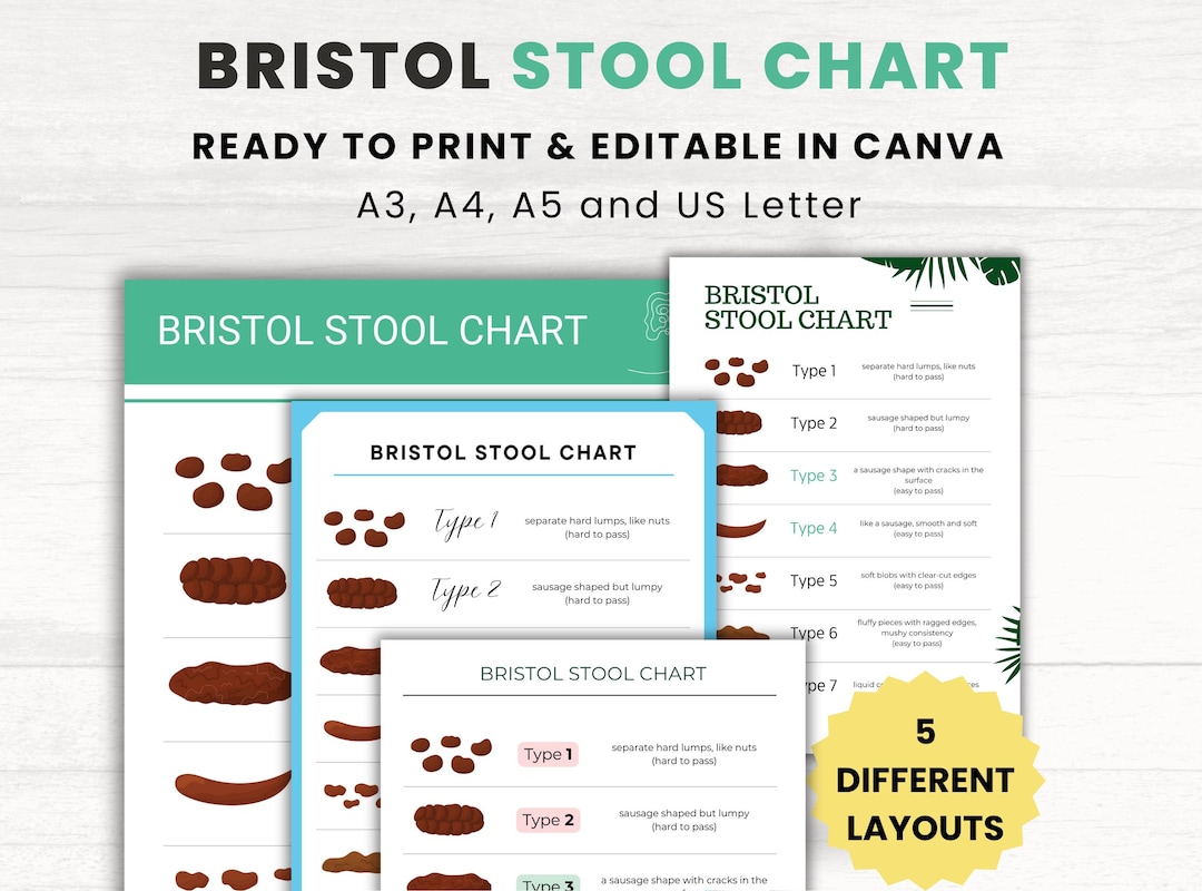 Editable Bristol Stool Chart: Gut Health Tracker (canva, PDF) - Etsy