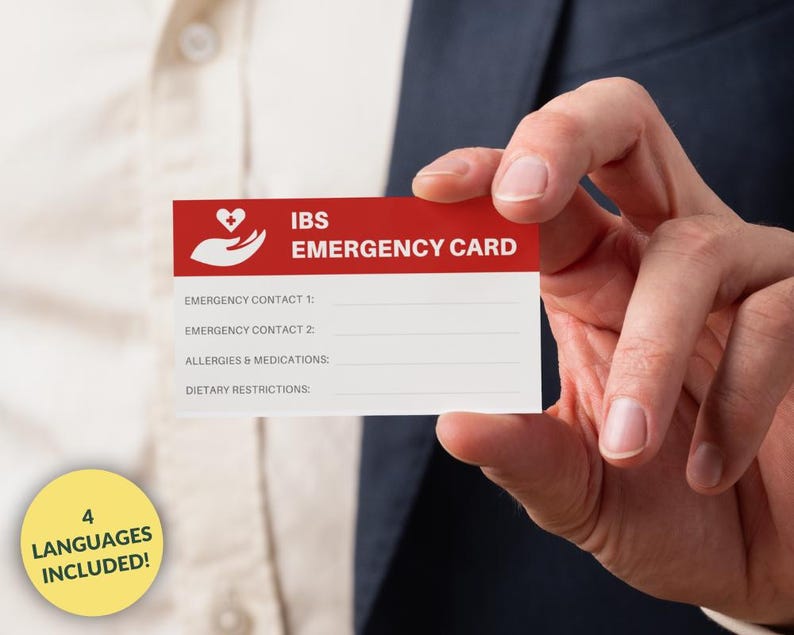 IBS Emergency Card: Printable Medical Info Wallet Card (digital ...