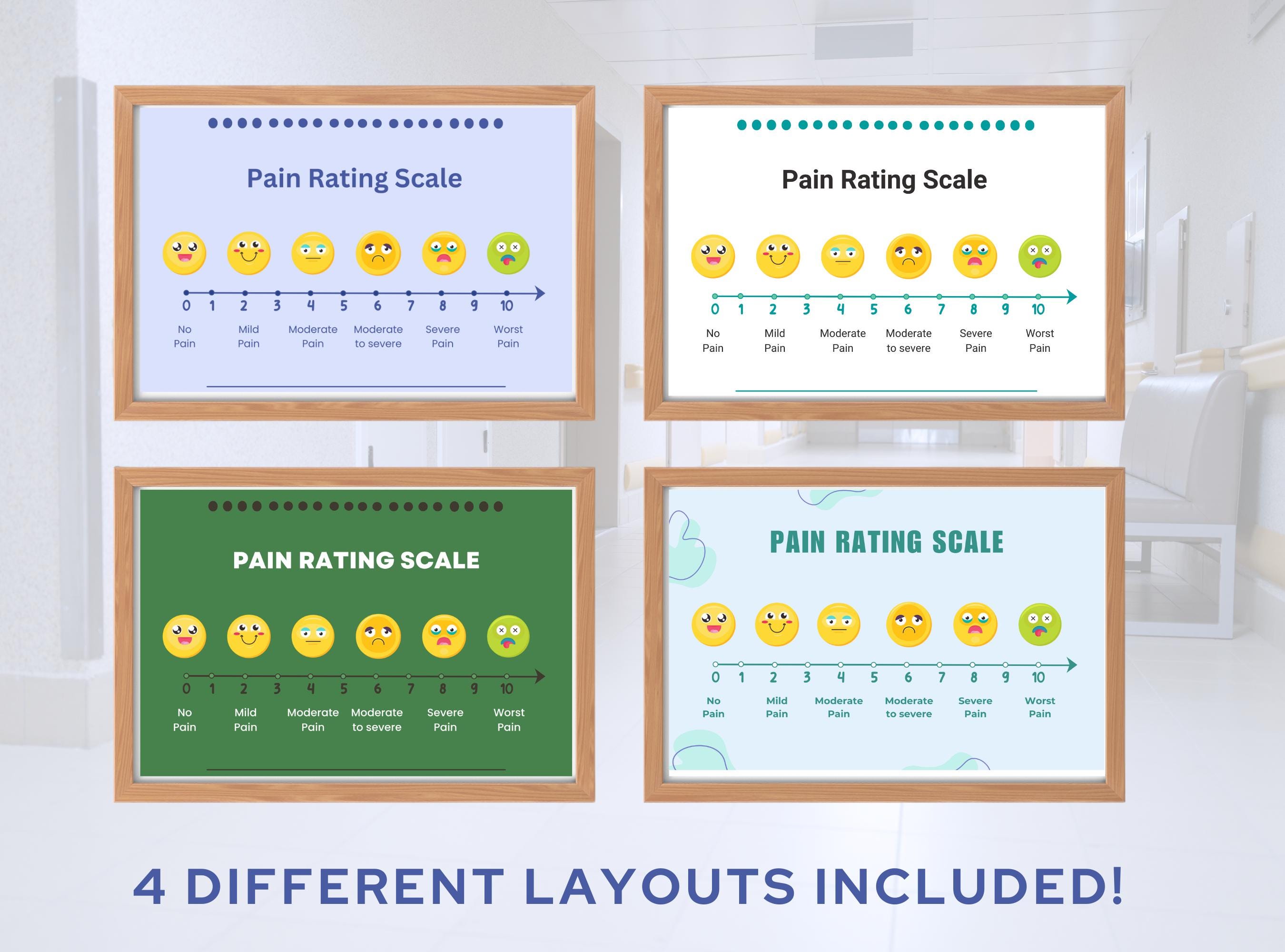 Editable Pain Scale Chart: Visual Analog, Child & Adult (canva) - Etsy
