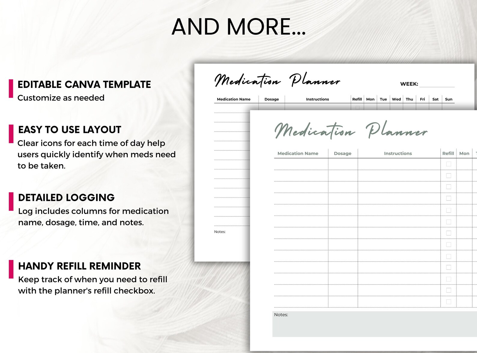 Weekly Medication Tracker: Printable Pill List & Planner (canva ...