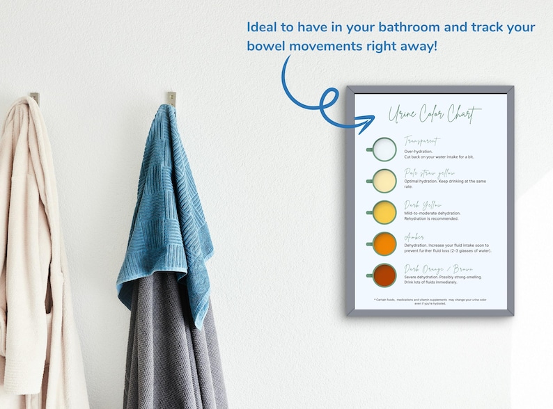 Editable Urine Color Chart: Hydration & Dehydration Chart (PDF, Canva ...
