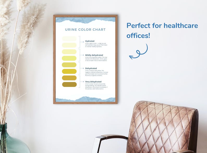 Urine Color Chart: Dehydration Level Guide, Editable Canva Template ...
