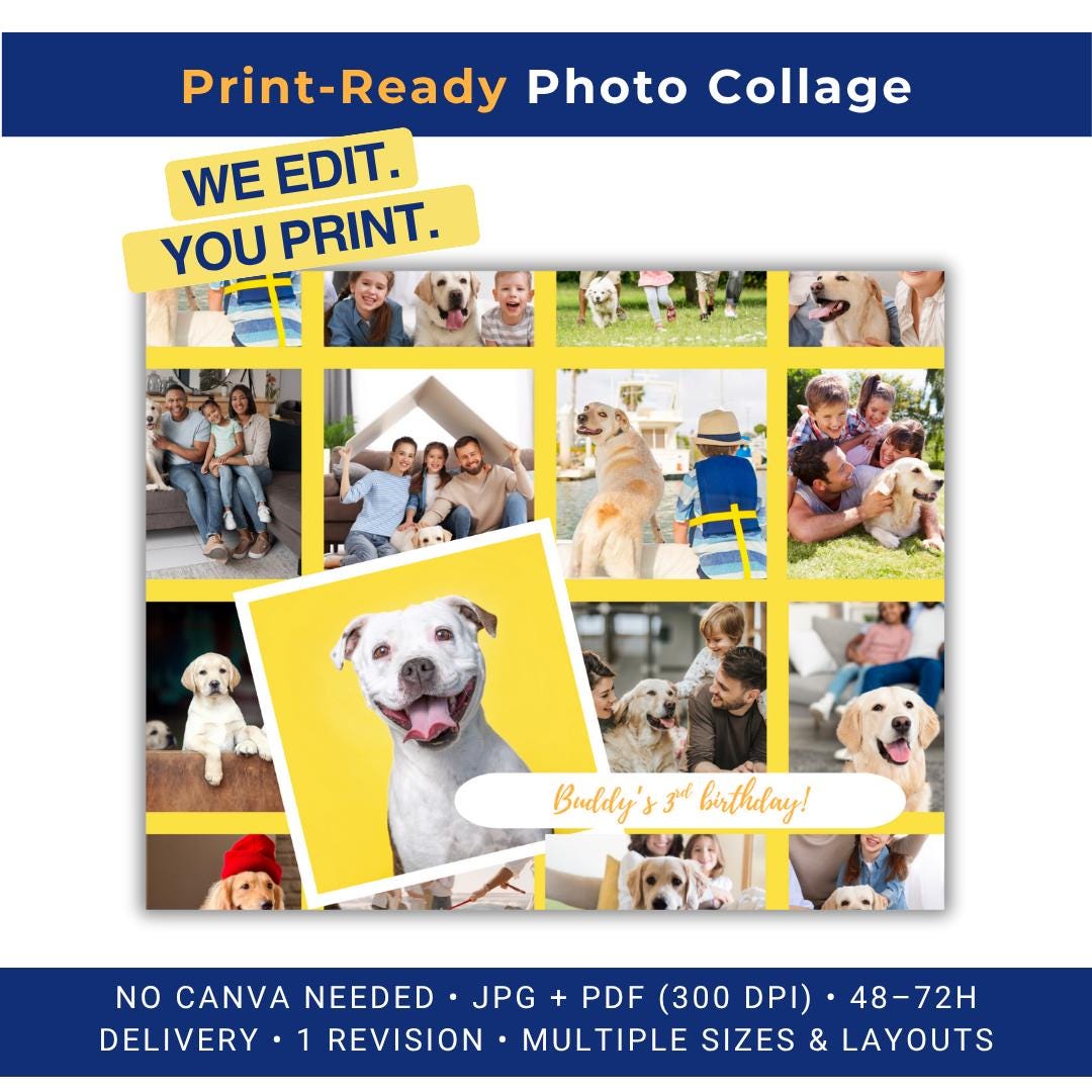 Custom Photo Collage Done-for-you Service: Family, Wedding, or Memorial ...