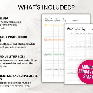 Weekly Medication Tracker: Printable Pill List & Planner (canva ...