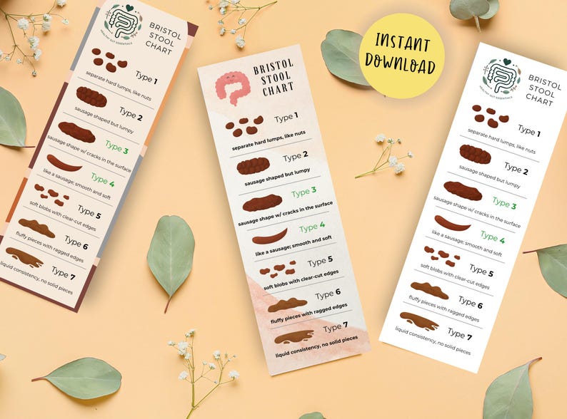 Bristol Stool Chart Printable Bookmark, Portable and Editable, Instant ...