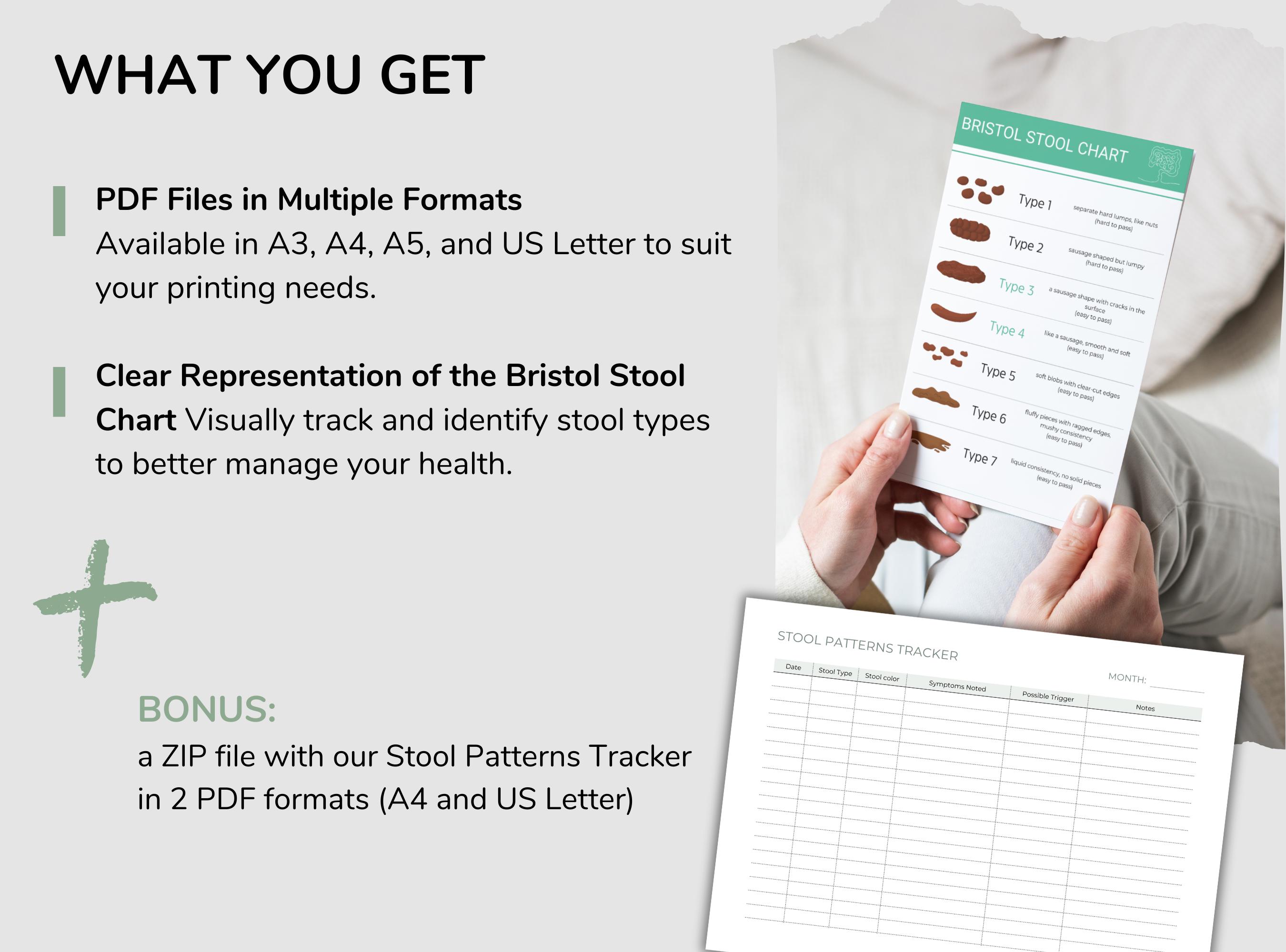 Bristol Stool Chart PDF: Gut Health Tracker (A3, A4, A5, US Letter) - Etsy