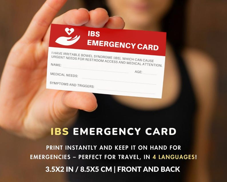 IBS Emergency Card: Printable Medical Info Wallet Card (digital ...