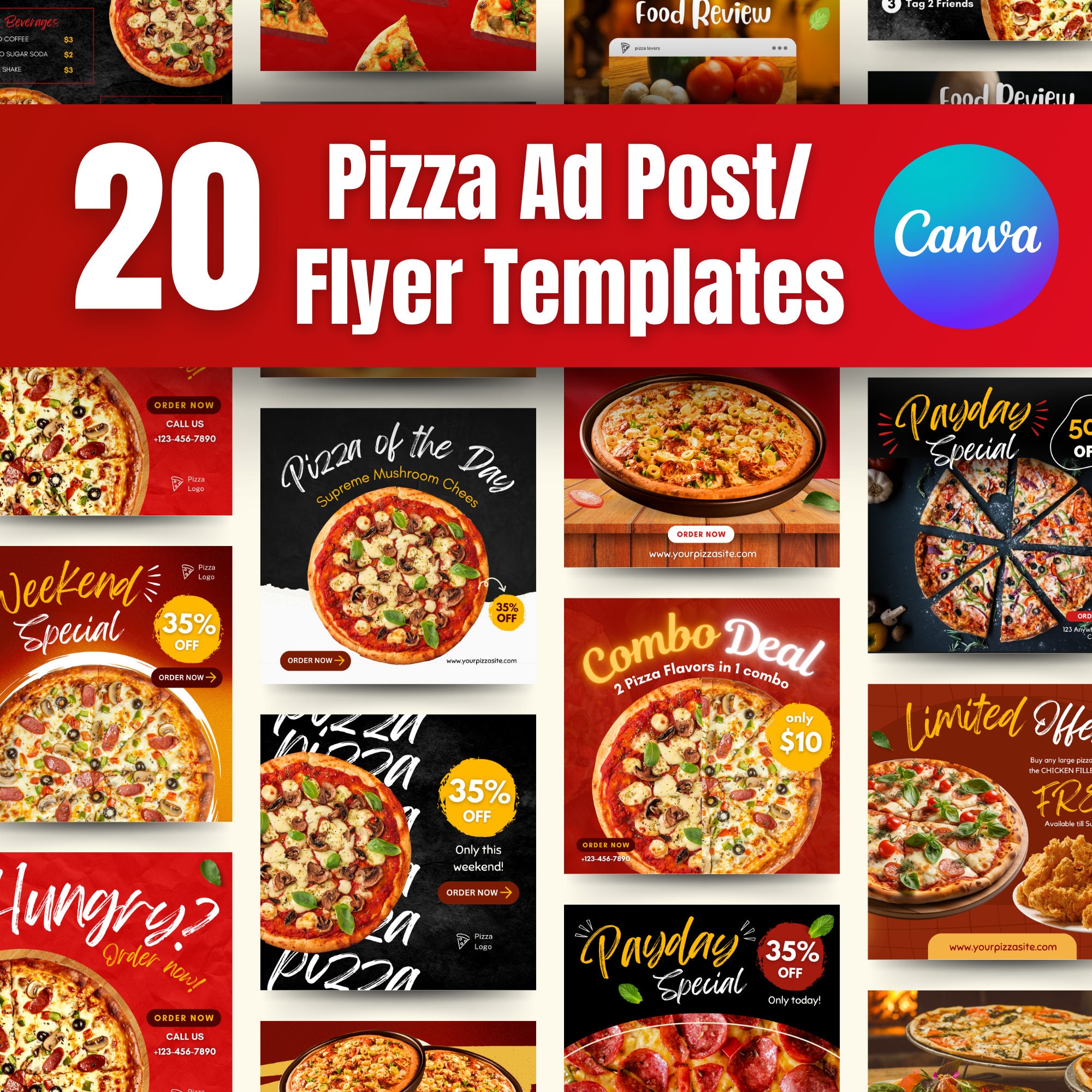 Editable Pizza Social Media Templates & Flyers | Canva | Pizzeria ...