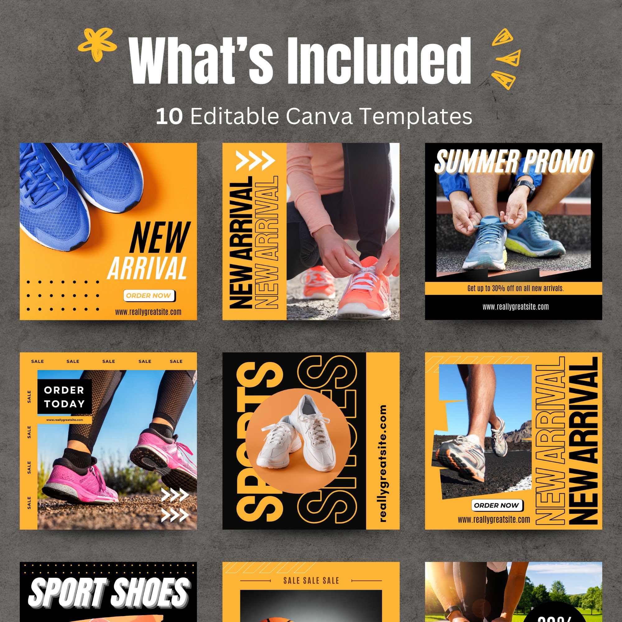 Sports Shoes Instagram Canva Templates Editable Posts for Sneaker ...