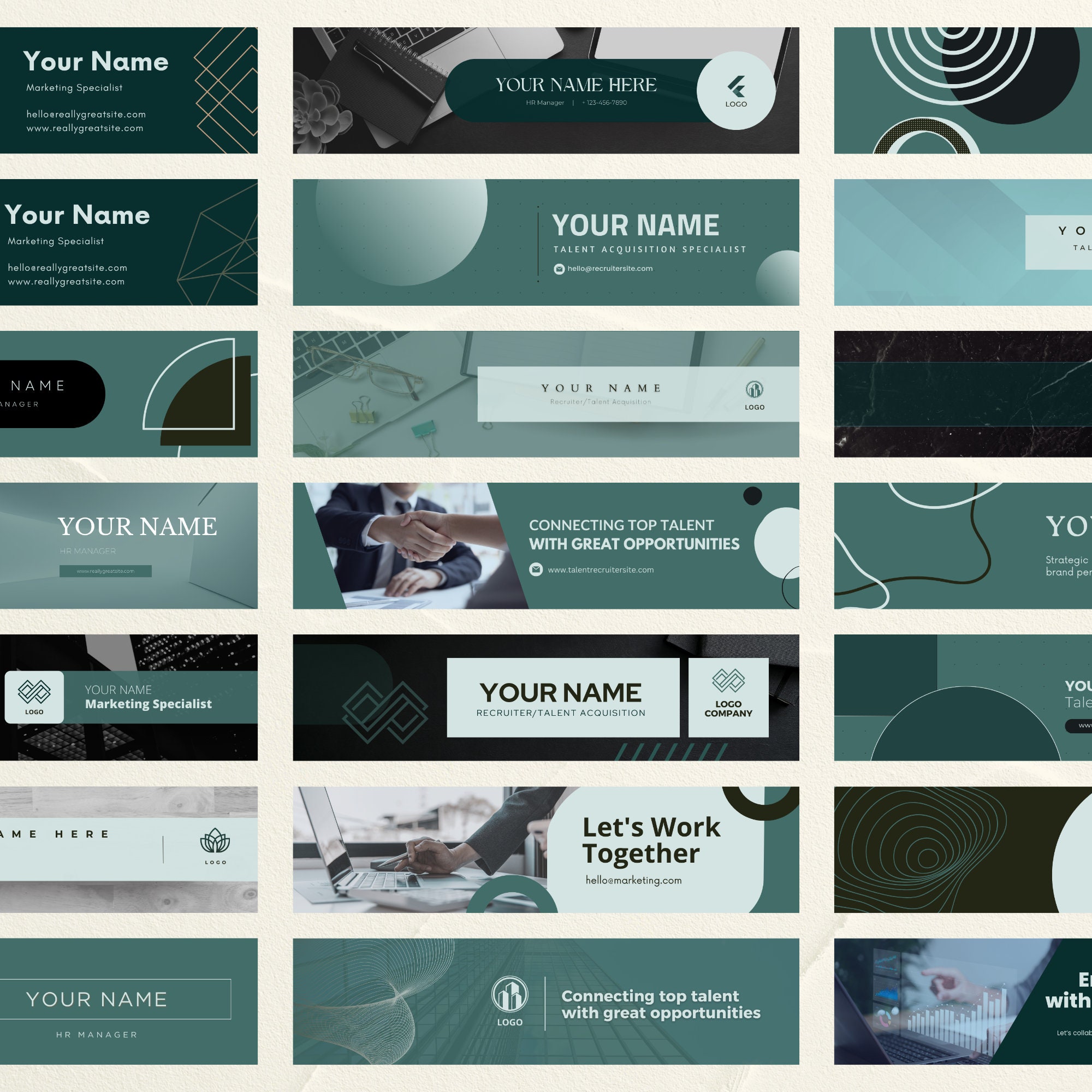 Linkedin Cover Header Banner | Editable Green Canva Template for ...