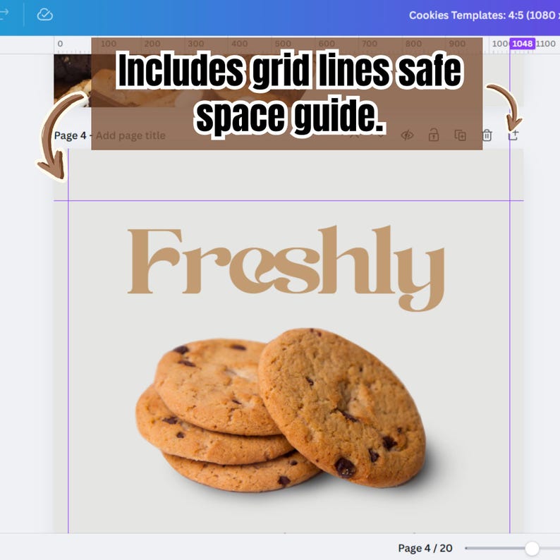 Cookie Shop Instagram Canva Templates | Editable IG Social Media Bakery ...