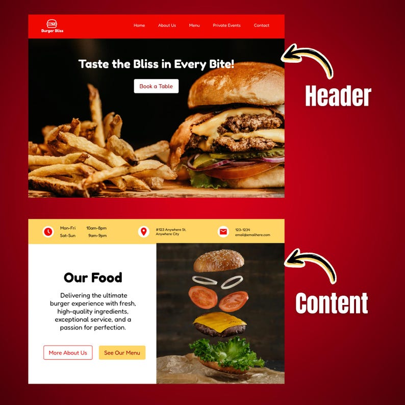Figma Landing Page Template for Burger Bar Restaurant | Fast Food Chain ...