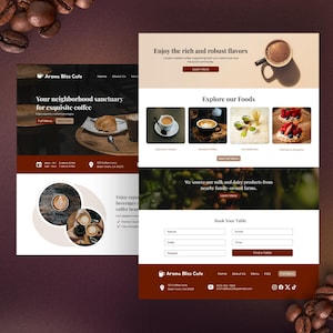 Cafe Landing Page Figma Template | Coffee Shop Editable Desktop Website ...