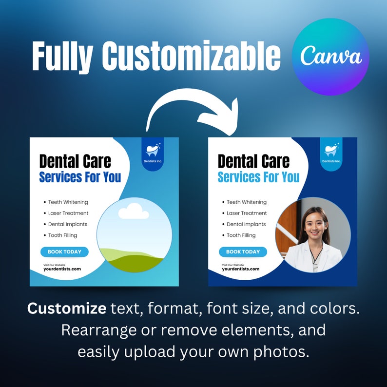 Dental Clinic Canva Templates | Editable Social Media Designs for ...