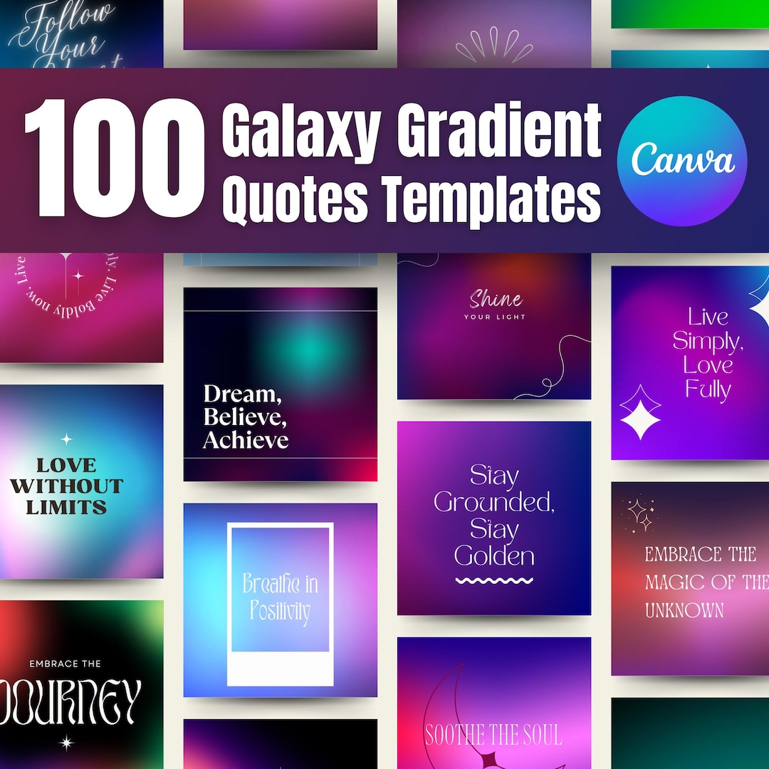 Editable Dark Gradient Galaxy Canva Templates | Cosmic Aesthetic Social ...