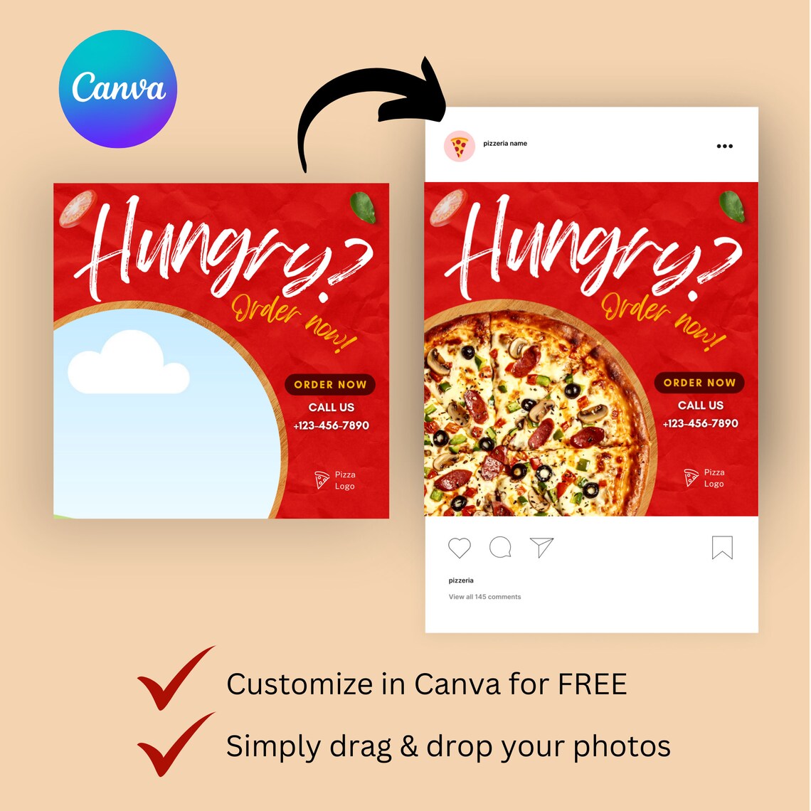 Editable Pizza Social Media Templates & Flyers | Canva | Pizzeria ...